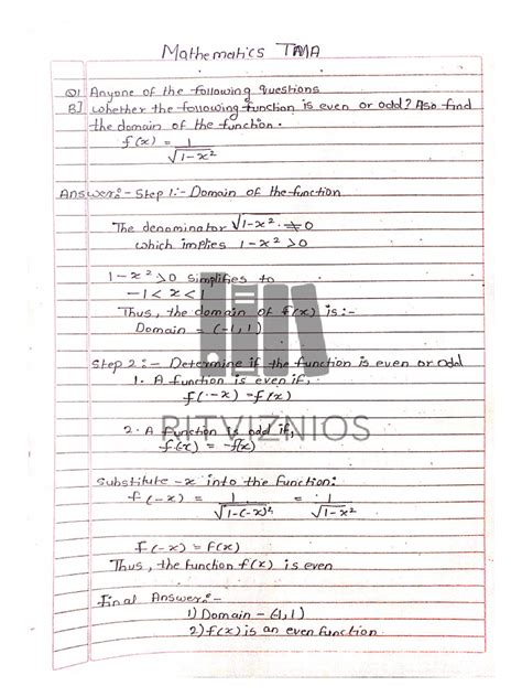 12th Handwritten Maths Pdf