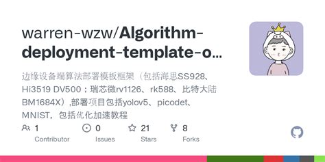 GitHub warren wzw Algorithm deployment template of each platform 边缘设备端算法部署模板框架包括海思SS