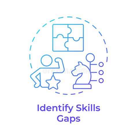 Identifying Skills Gaps Blue Gradient Concept Icon Stock Vector