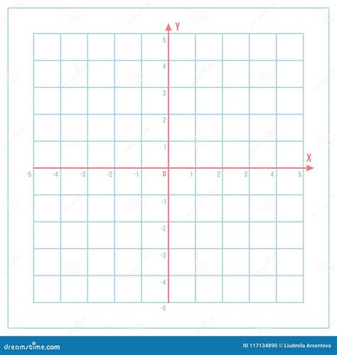 Cartesian Coordinate System On Blue Graph Paper Stock Vector Illustration Of Precise