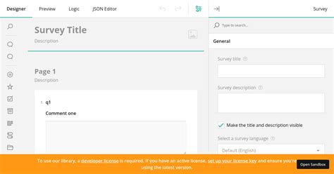surveyjs library vue3 forked codesandbox