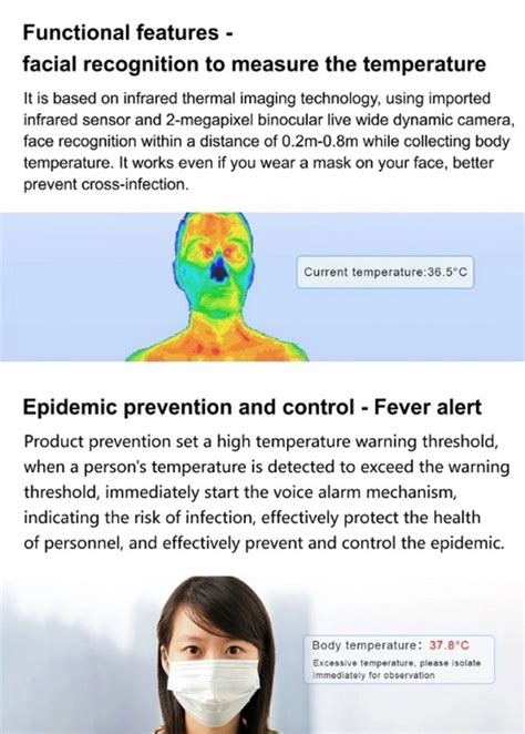 Temperature Measurement Access Control Face Recognition Terminal Detection Lcd Display