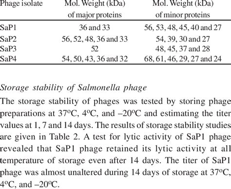 Molecular Weight Of Phage Structural Proteins Download Table