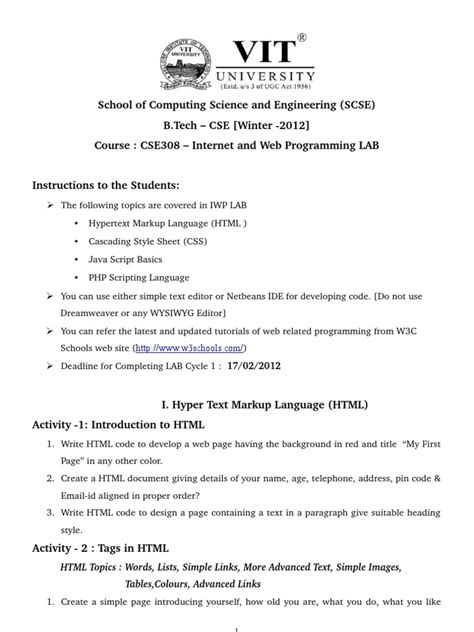 Iwt Lab Activities Cycle1 Pdf Html Cascading Style Sheets