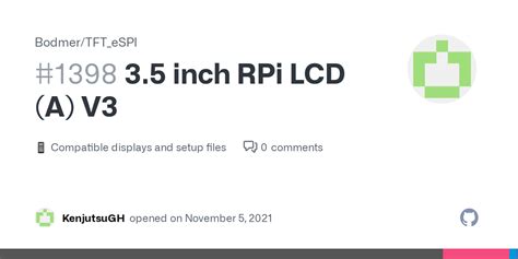 Inch RPi LCD A V Bodmer TFT ESPI Discussion GitHub