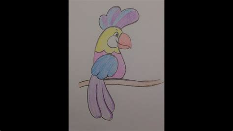 Как нарисовать мультяшного попугая Youtube