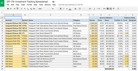 How To Track Clients With A Spreadsheet Within An Awesome And Free Investment Tracking