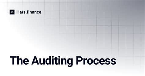 The Auditing Process Hatsfinance The Auditing Process Hatsfinance