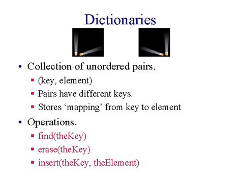Dictionaries Collection Of Unordered Pairs Key Element Pairs