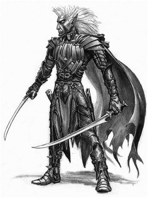 Drow Fighter Elf Art Art Classic Rpg