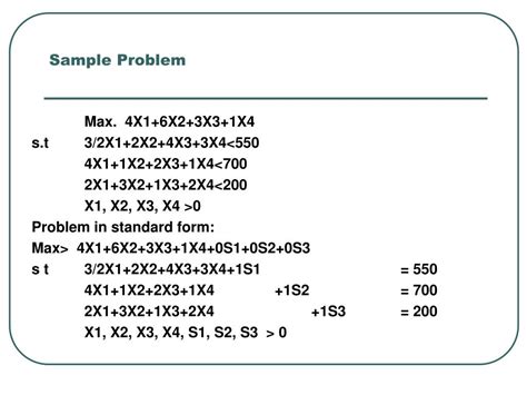 ppt simplex method tableau form powerpoint presentation free