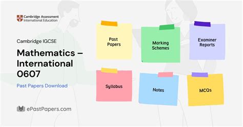 Mathematics International 0607 Past Papers Download Cambridge Igcse