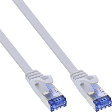 Intos Electronic Ag Inline® Patchkabel Flach U Ftp Cat 6a Weiß 7m Lan Kabel