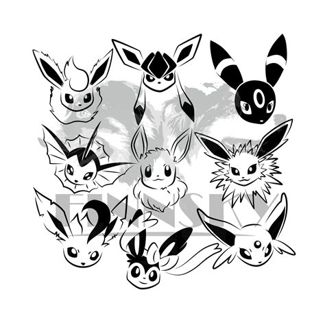 Eeveelutions Layered Svg Etsy