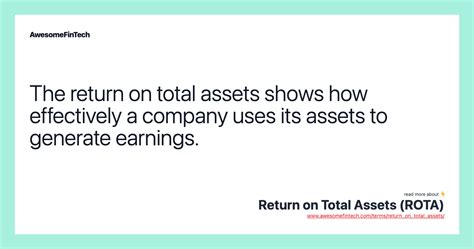 Return On Total Assets ROTA AwesomeFinTech Blog