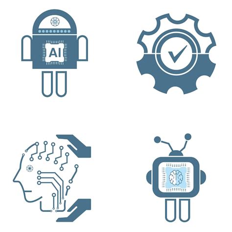 Premium Vector | Set of 4 ai icons symbols groups of artificial intelligence line icons ...