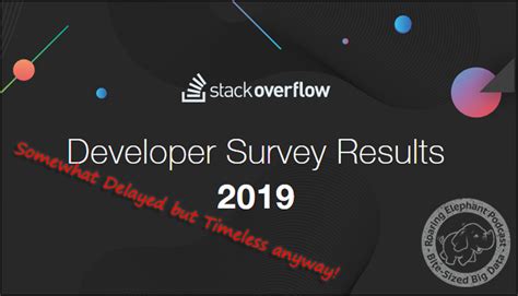 Episode 175 Stackoverflow Developer Survey Results 2019 Roaring Elephant