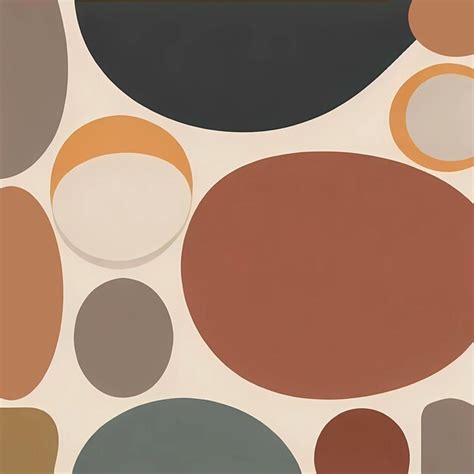 Premium AI Image Mid Century Modern Circles Ellipses Color Background