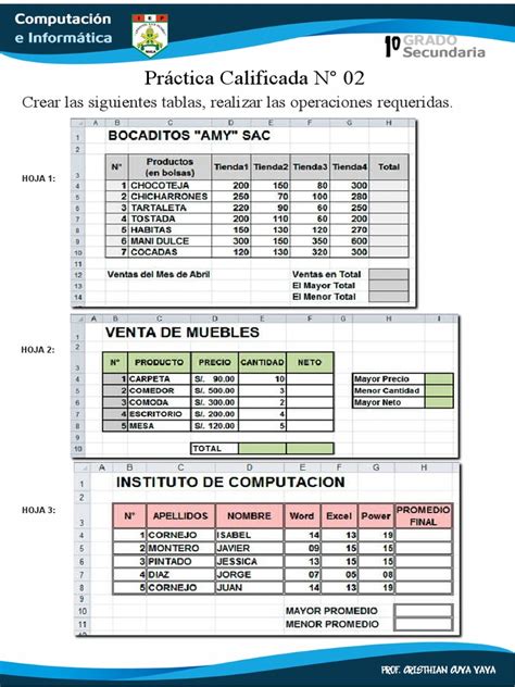Práctica Calificada 2° Excel Pdf