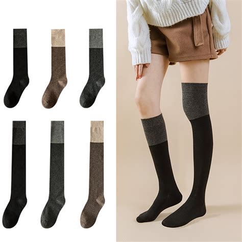 Kiskick 1 Pair Women Winter Warm Thigh High Stockings Ladies Girl