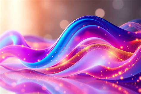 3d Abstract Wave Of Light And Color Data Points Perfect For Technology
