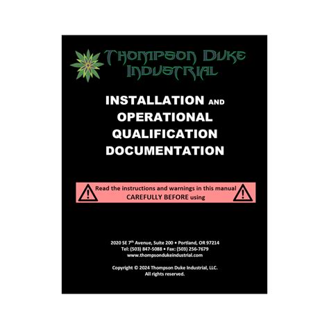 Qualification Documentation Thompson Duke Industrial