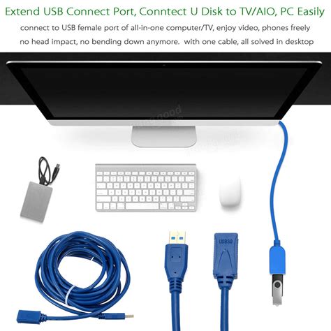 5M USB 3 0 Cable Extension Lead Computer Socket Adapter Extender Sale Banggood Com