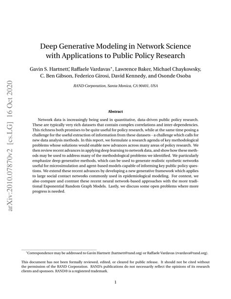 Pdf Deep Generative Modeling In Network Science With Applications To
