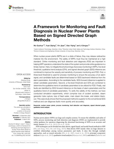 pdf a framework for monitoring and fault diagnosis in nuclear power