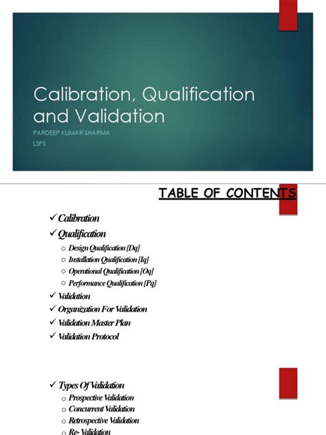 Calibration Qualification And Validation Pdf Verification And Validation Calibration