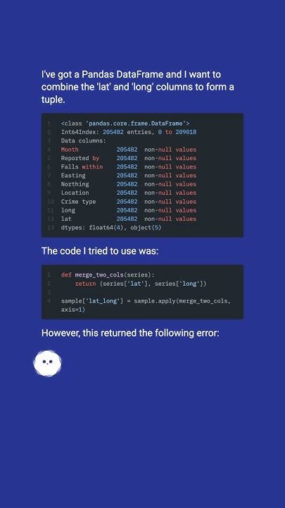 How To Form Tuple Column From Two Columns In Pandas Shorts Youtube