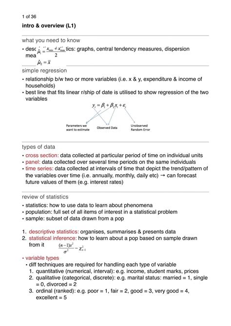 quantitative methods 2 summary notes econ20003 quantitative methods