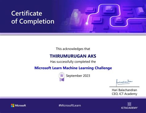 passed microsoft learn machine learning challenge a k s thirumurugan