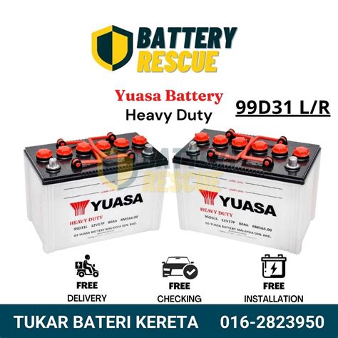 YUASA 95D31R / 95D31L (Conventional) Heavy Duty - 17 Plates - Car ...