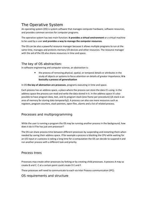 Notes For Operating Systems Csc2025 Operating Systems Newcastle
