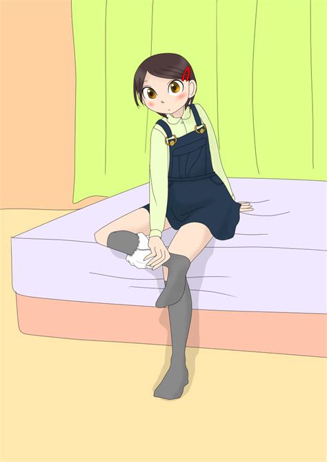 Sexless2012 Original Absurdres Highres 1girl Arm Support Bed Bedroom Black Dress Blush