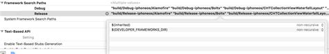 Ios Xcode Changing Search Path For Frameworks Stack Overflow