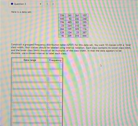 Solved Here Is A Data Set Construct A Grouped Frequency Chegg Com