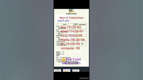 Icse Board Marksheet Best 5 Calculation For Toppers Youtube