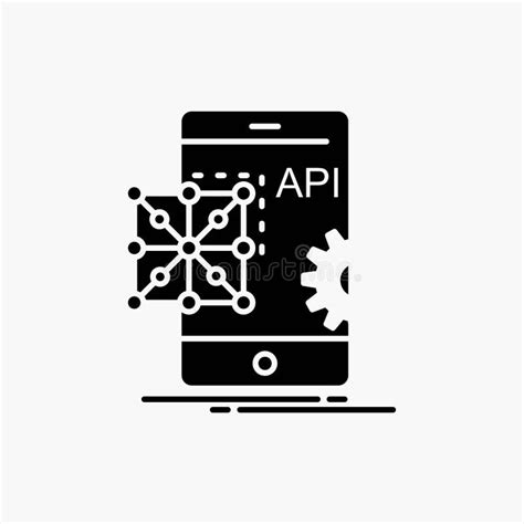 Api Application Coding Development Mobile Glyph Icon Vector