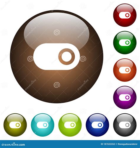 Single Horizontal Toggle Color Glass Buttons Stock Vector Illustration Of Buttons Handle