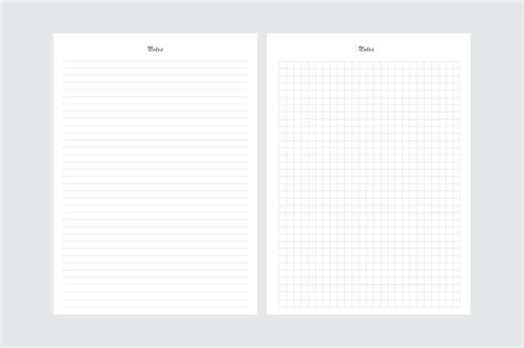 Premium Vector Notes Lined And Grid Template