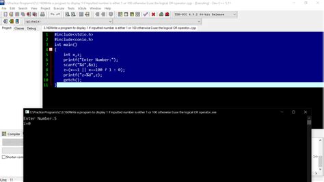 Write A Program To Display 1 If Inputted Number Is Either 1 Or 100