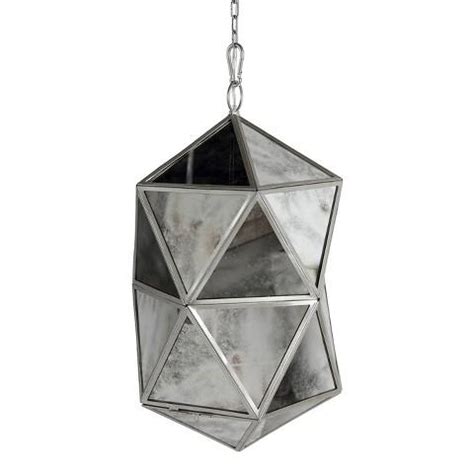 A And B Home Silver Glass Panel Pendant Lamp