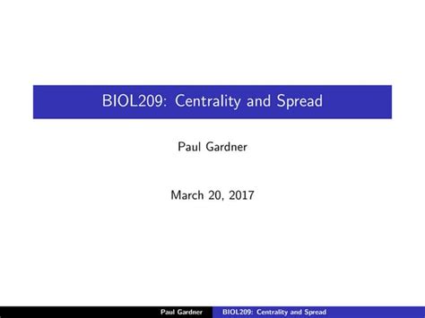 Centrality And Spread Ppt