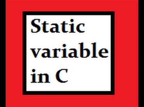 C Static Variable Example YouTube