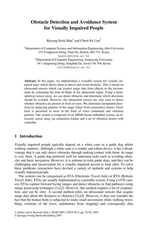 Pdf Obstacle Detection And Avoidance System For Visually Our System Is Composed Of An