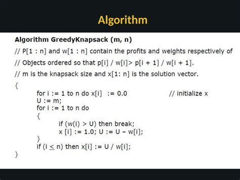 Knapsack Problem Using Greedy Methodpptx