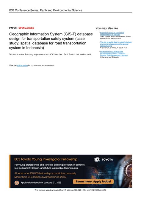 PDF Geographic Information System GIS T Database Design For Transportation Safety System