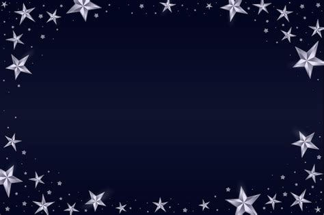 현실적인 실버 별 배경 무료 벡터